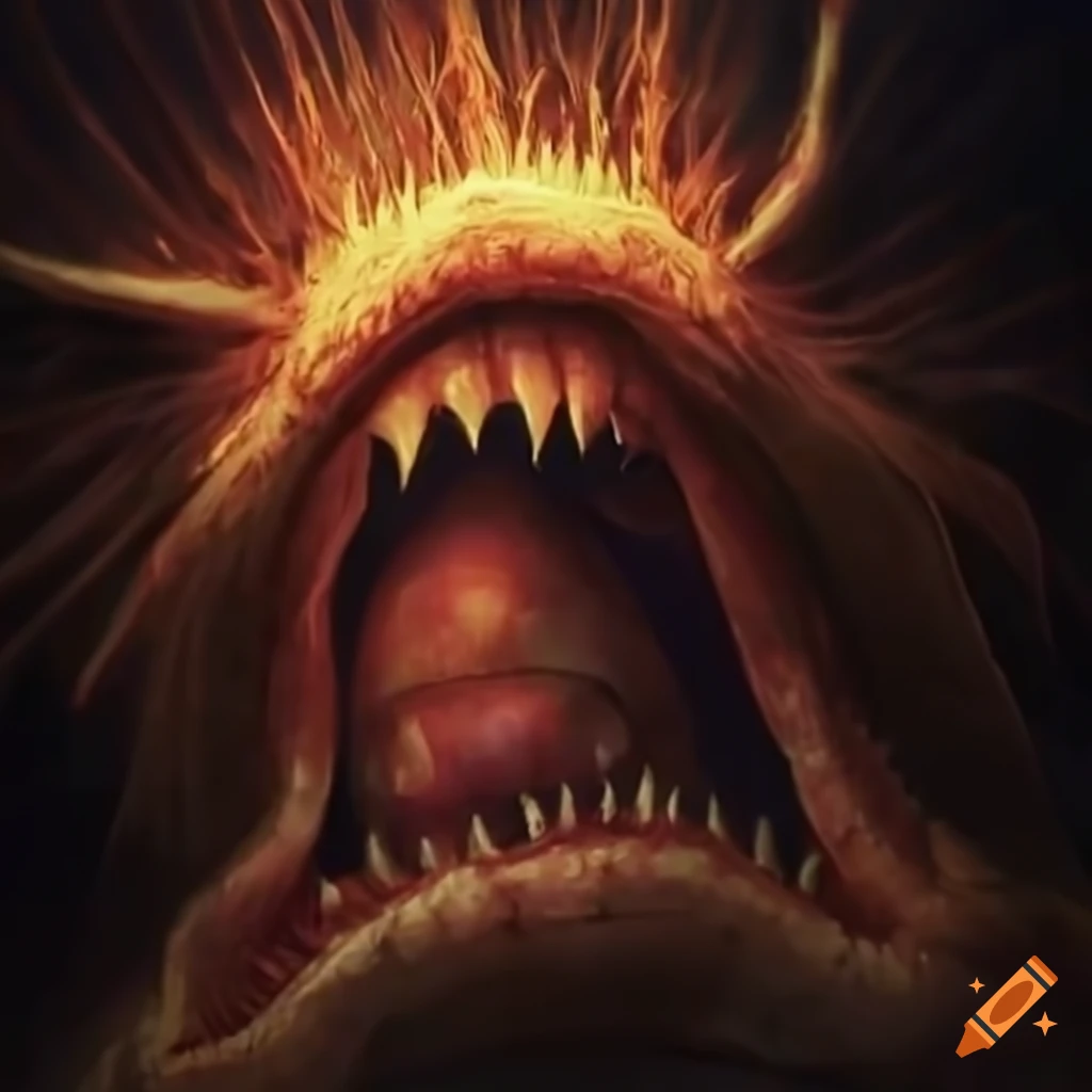 Detailed drawing of a monster on Craiyon