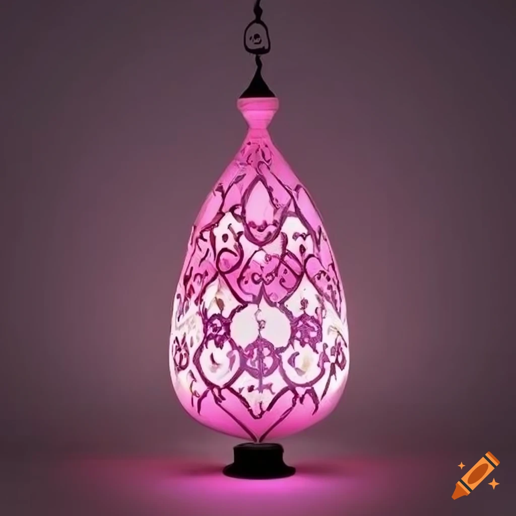 Pink islamic art lamp