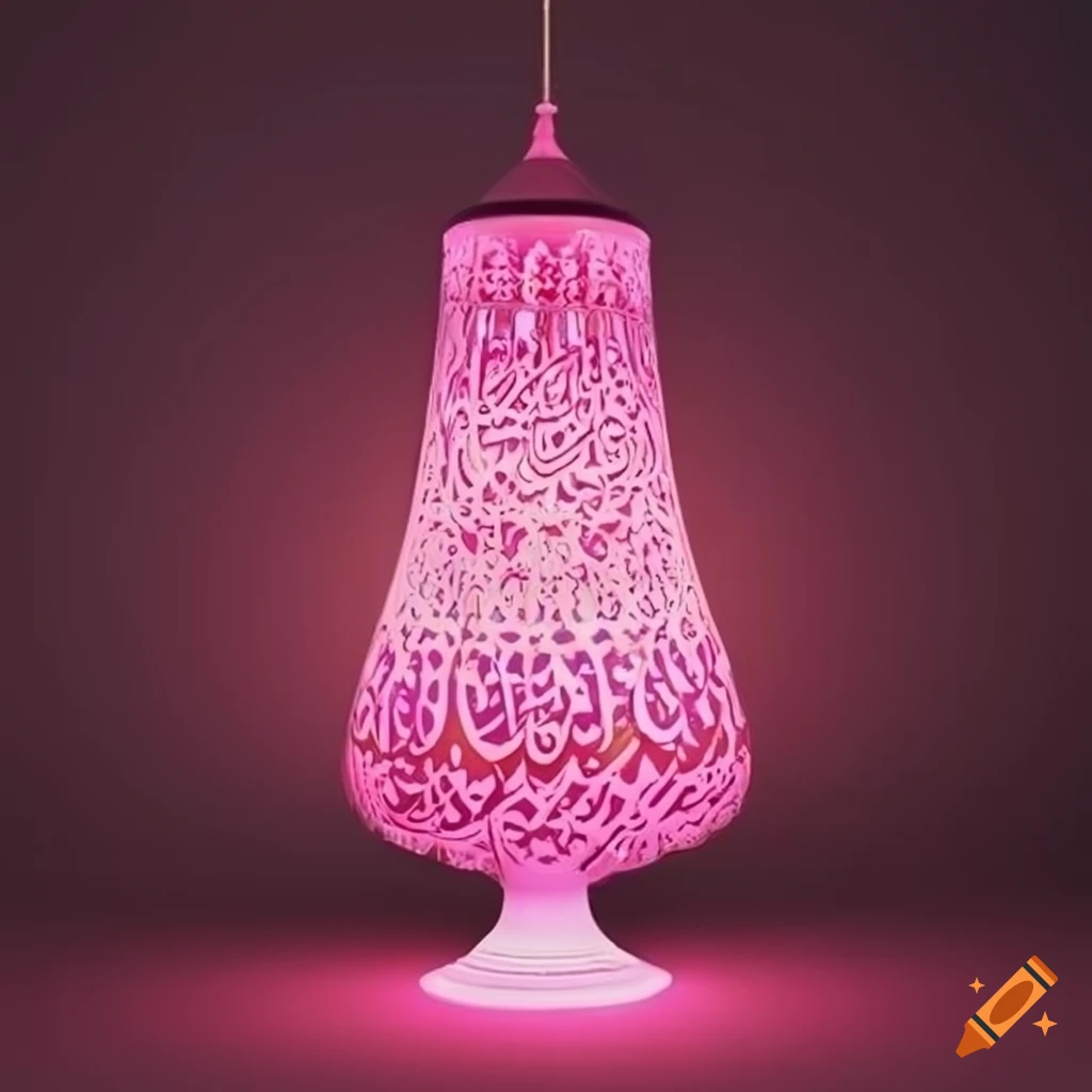 Pink islamic art lamp