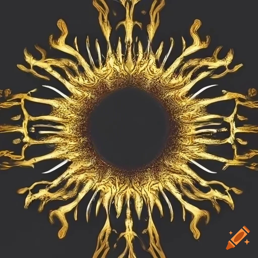 Elegant black and gold guild logo for equinox celebration on Craiyon