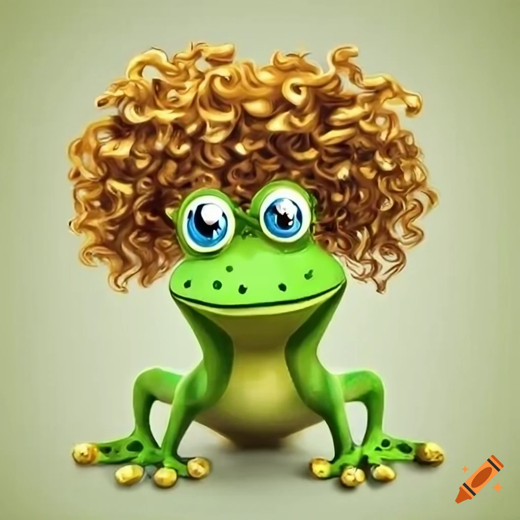 Curly-haired frog on Craiyon