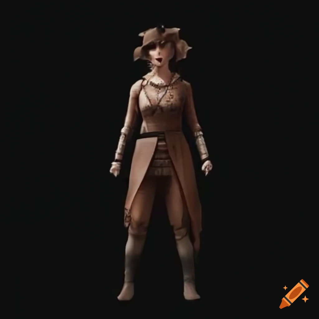 Medieval fantasy dwarf lady in a t-pose on Craiyon