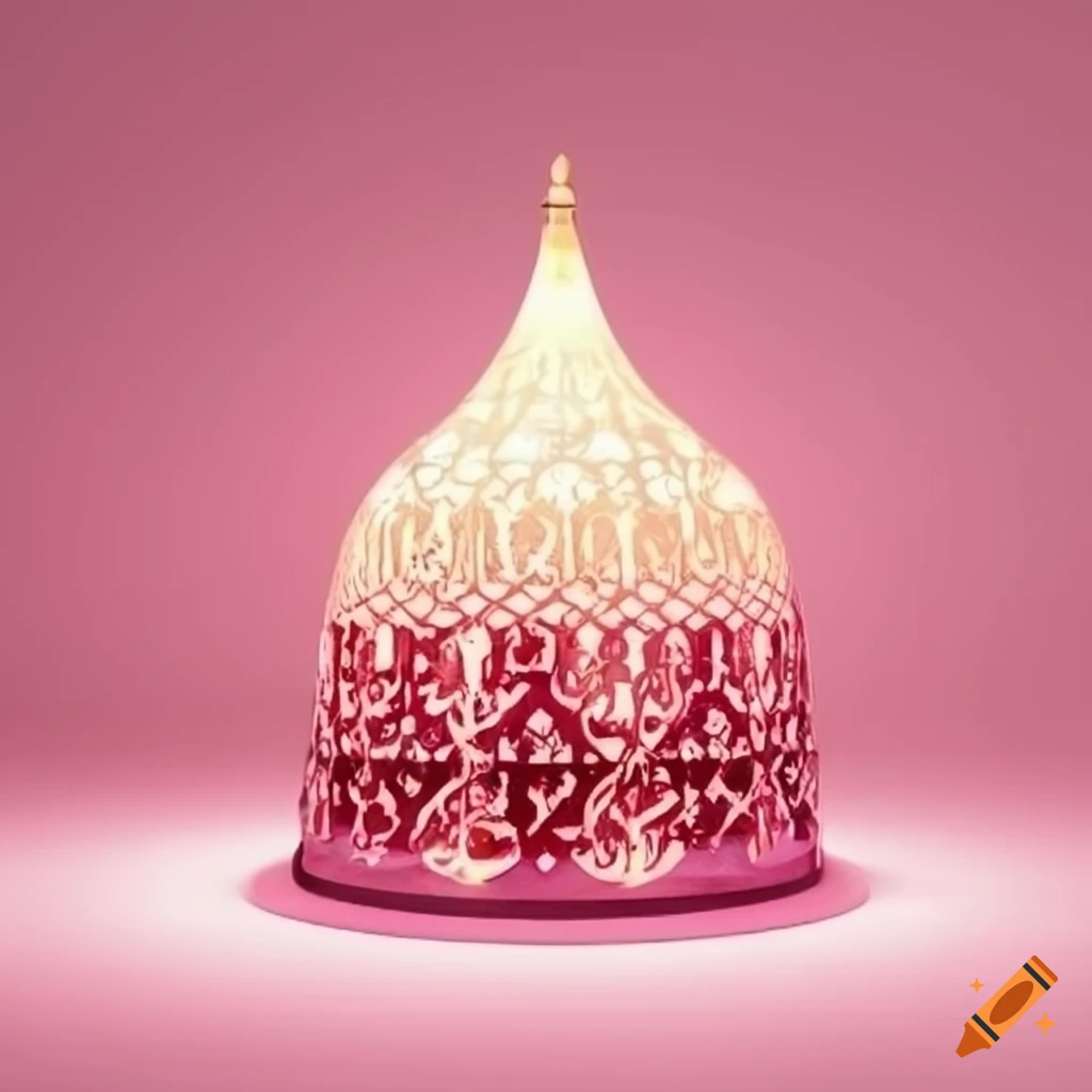 Pink islamic art lamp on Craiyon