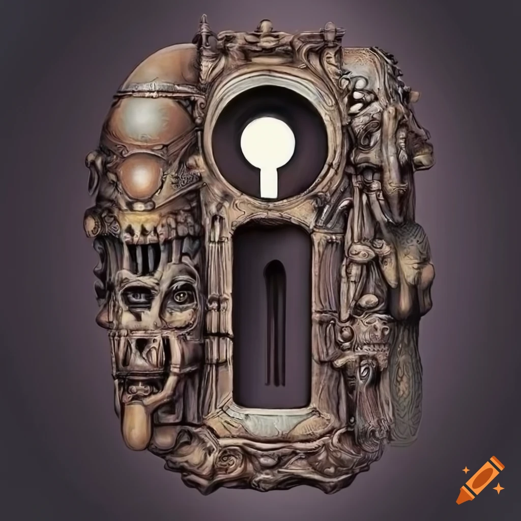 Surreal keyhole inspired by giger