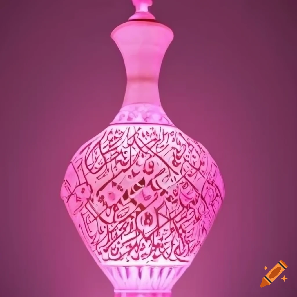 Pink islamic art lamp on Craiyon