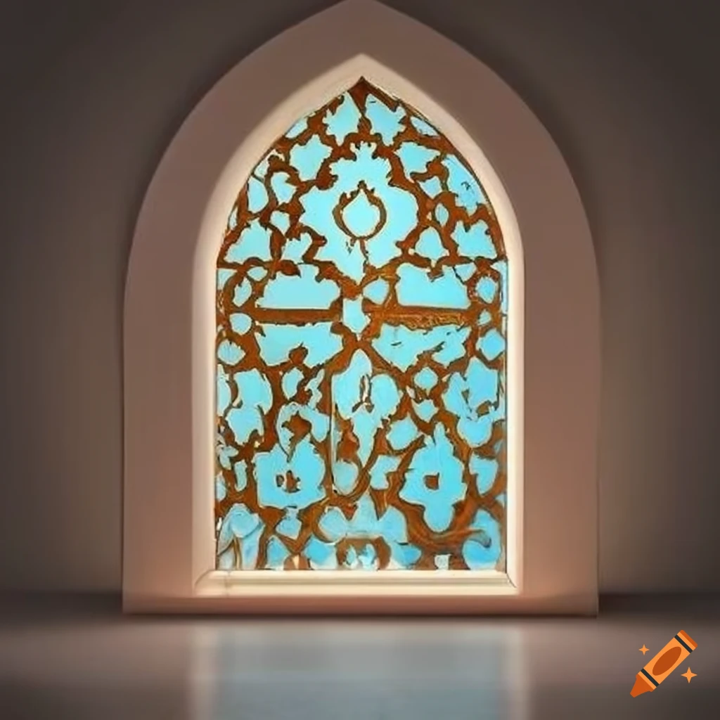 White altar window in islamic art style on Craiyon