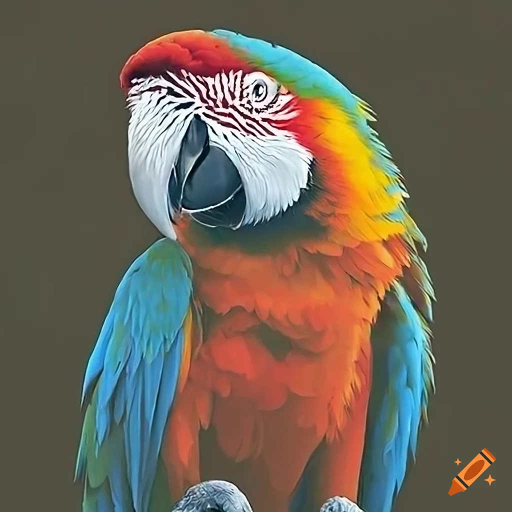 Red parrot bird on Craiyon