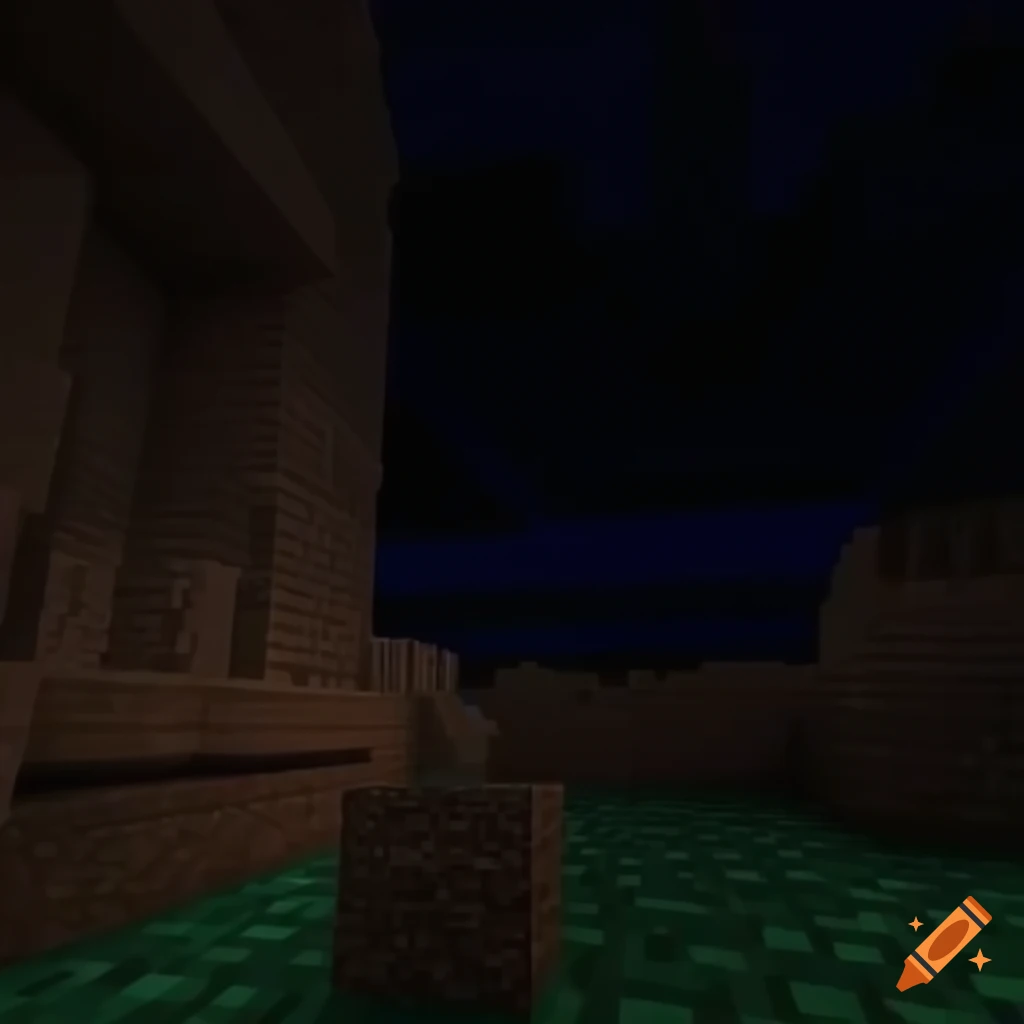Horror scene in minecraft on Craiyon