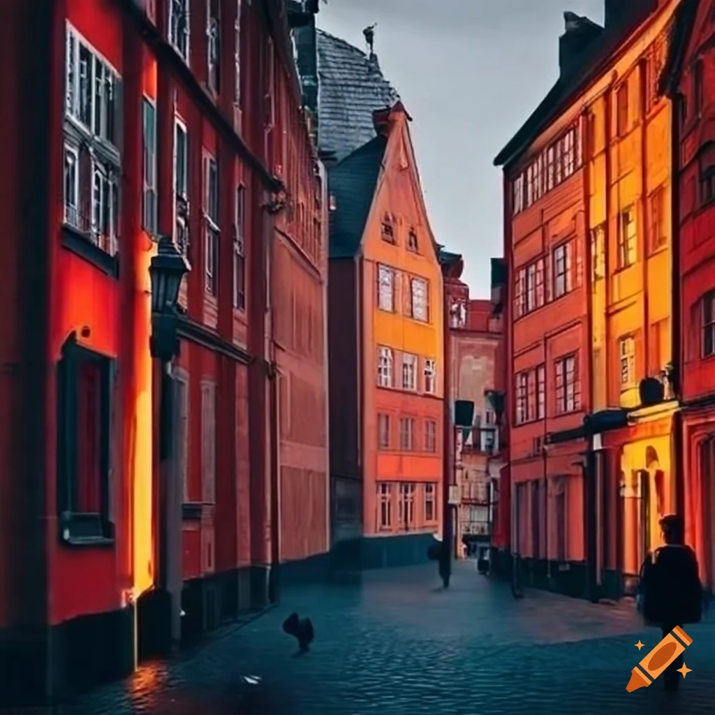 Vibrant danish street scene