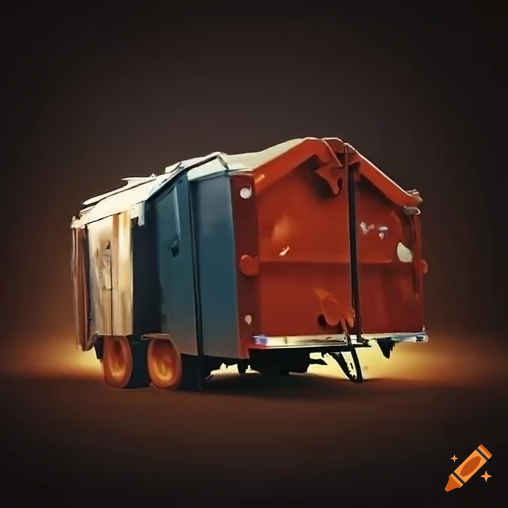 Empty futuristic design flatbed trailer with two axles on Craiyon