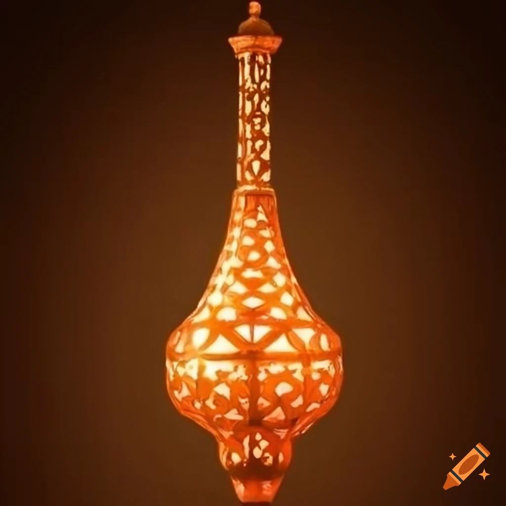 White and pink islamic art lamp on Craiyon