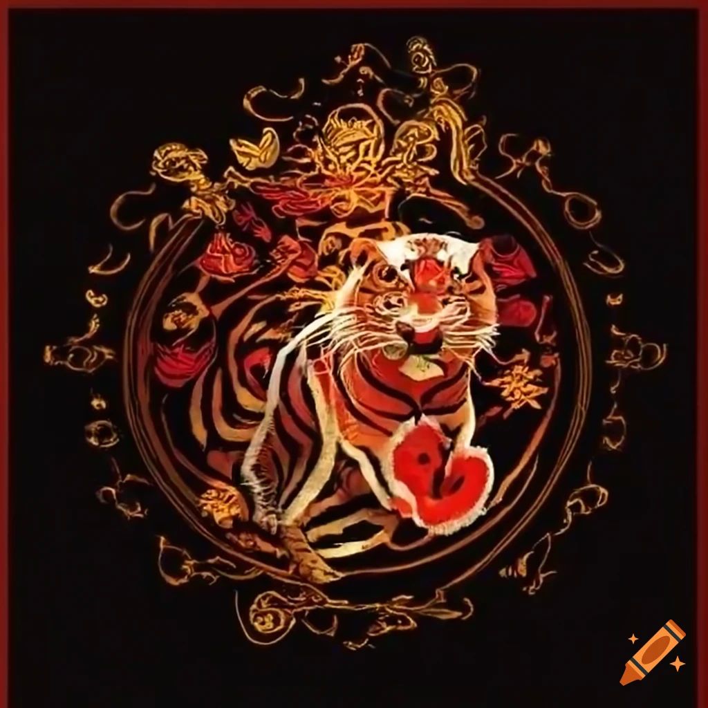 Lunar new year tiger artwork on Craiyon