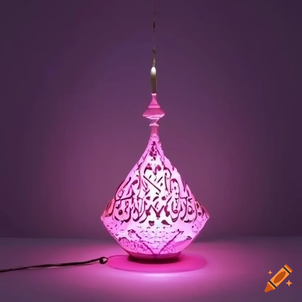 Pink islamic art lamp on Craiyon