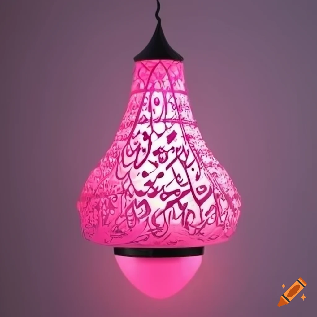 Pink islamic art lamp