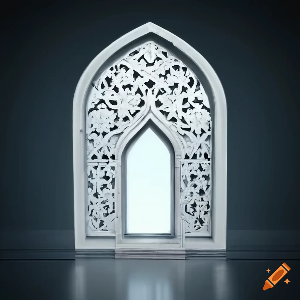 White islamic window design on Craiyon