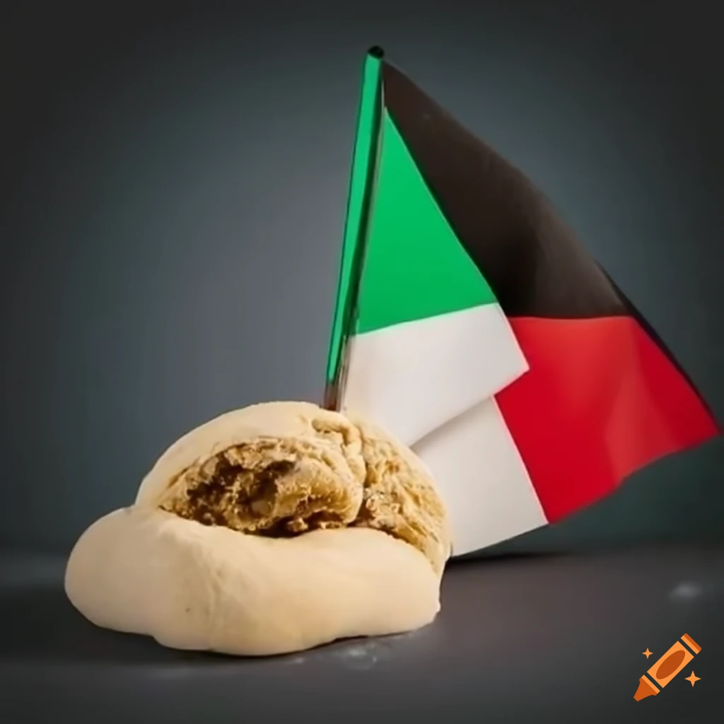 Palestine flag-shaped dough