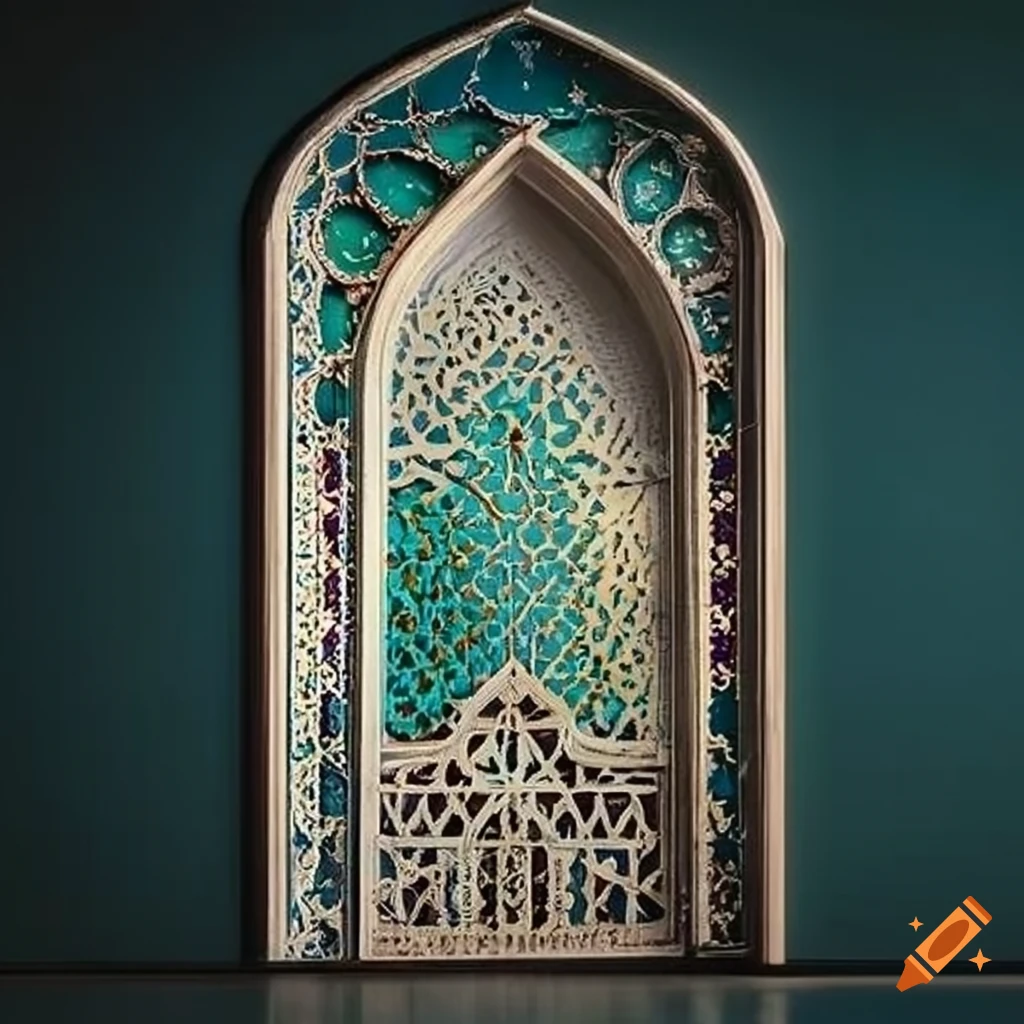 White altar window in islamic art style