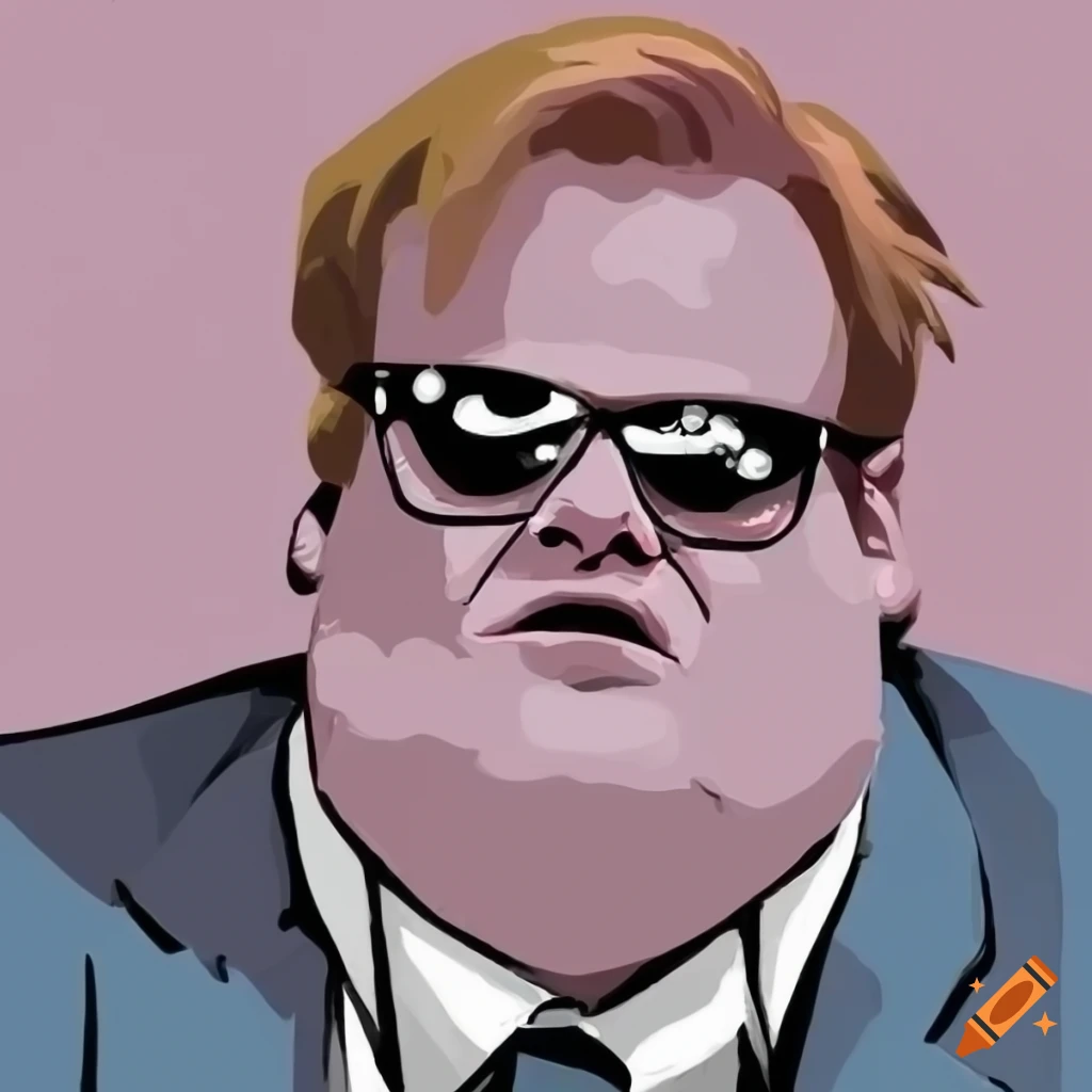 Chris farley cartoon-style clip art