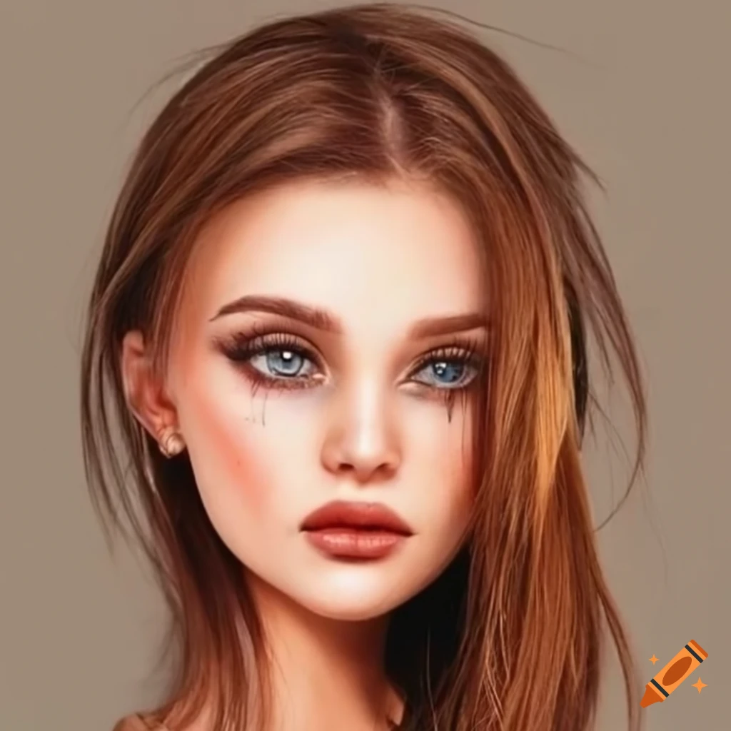 Close Up Portrait Of A Young Woman With Captivating Gaze