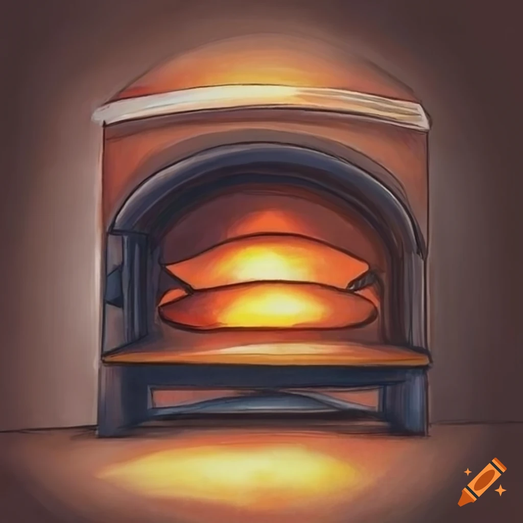 Basement gas furnace in pencil drawing on Craiyon
