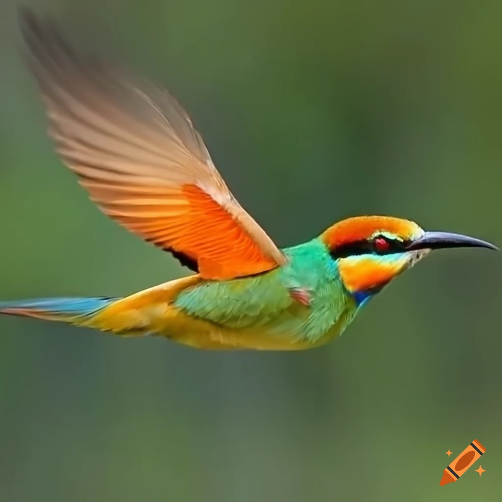 Yellow bird flying over a bangladeshi river on Craiyon
