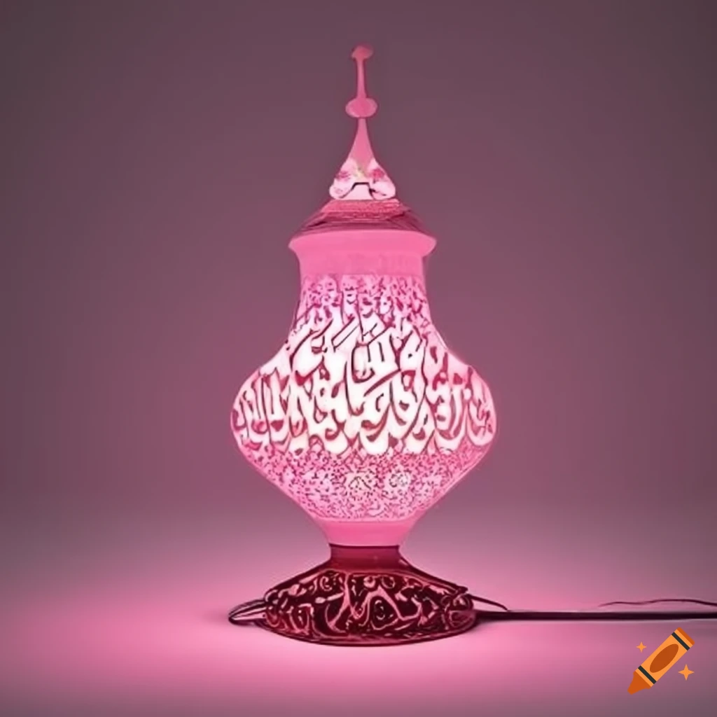 Pink islamic art lamp on Craiyon
