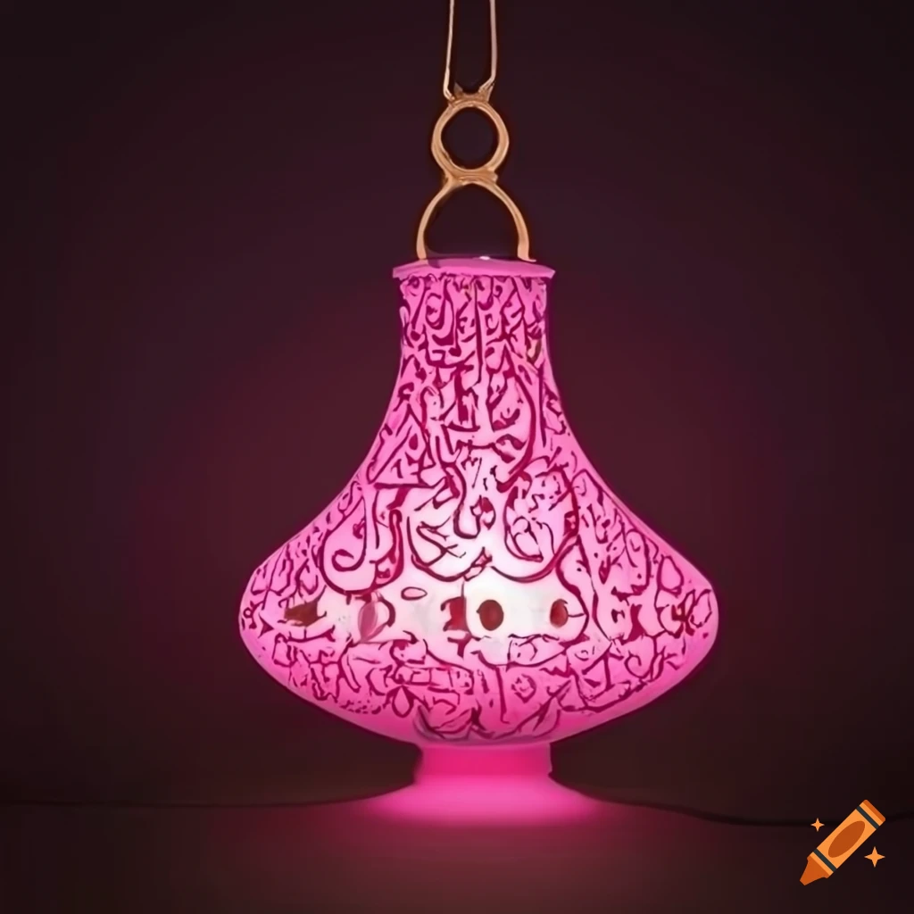 Pink Islamic art lamp on Craiyon