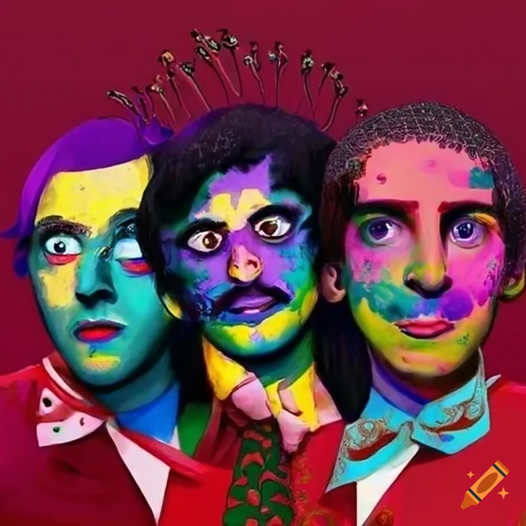 Colorful and whimsical artwork of tally hall's album cover