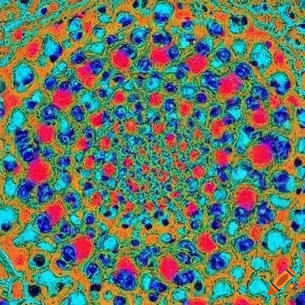 Abstract artwork with vibrant colors and dot patterns on Craiyon