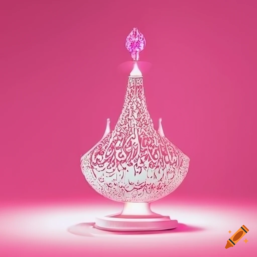 Pink islamic art lamp on Craiyon