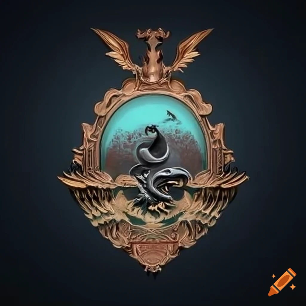 Powerful griffin emblem on a military badge on Craiyon