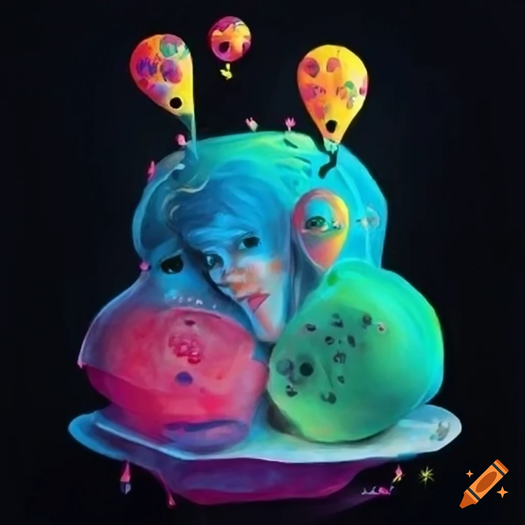 Colorful and whimsical artwork of tally hall's album cover on Craiyon