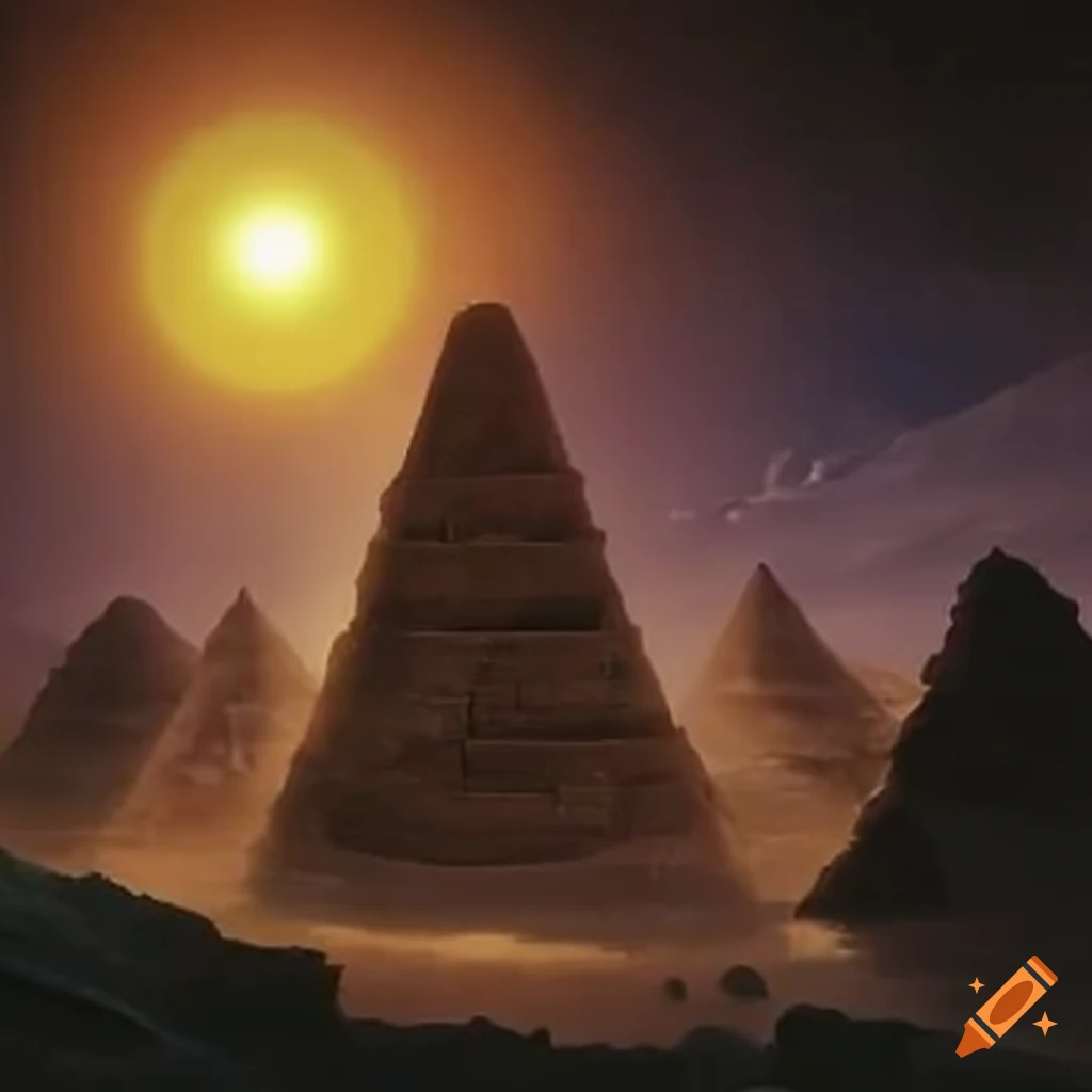 Intriguing and mysterious illuminati ancient universal pyramid on Craiyon