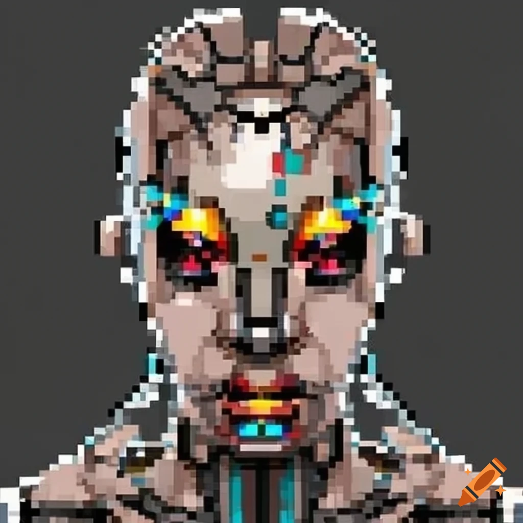 Pixelated silhouette portrait painting in picasso style on Craiyon