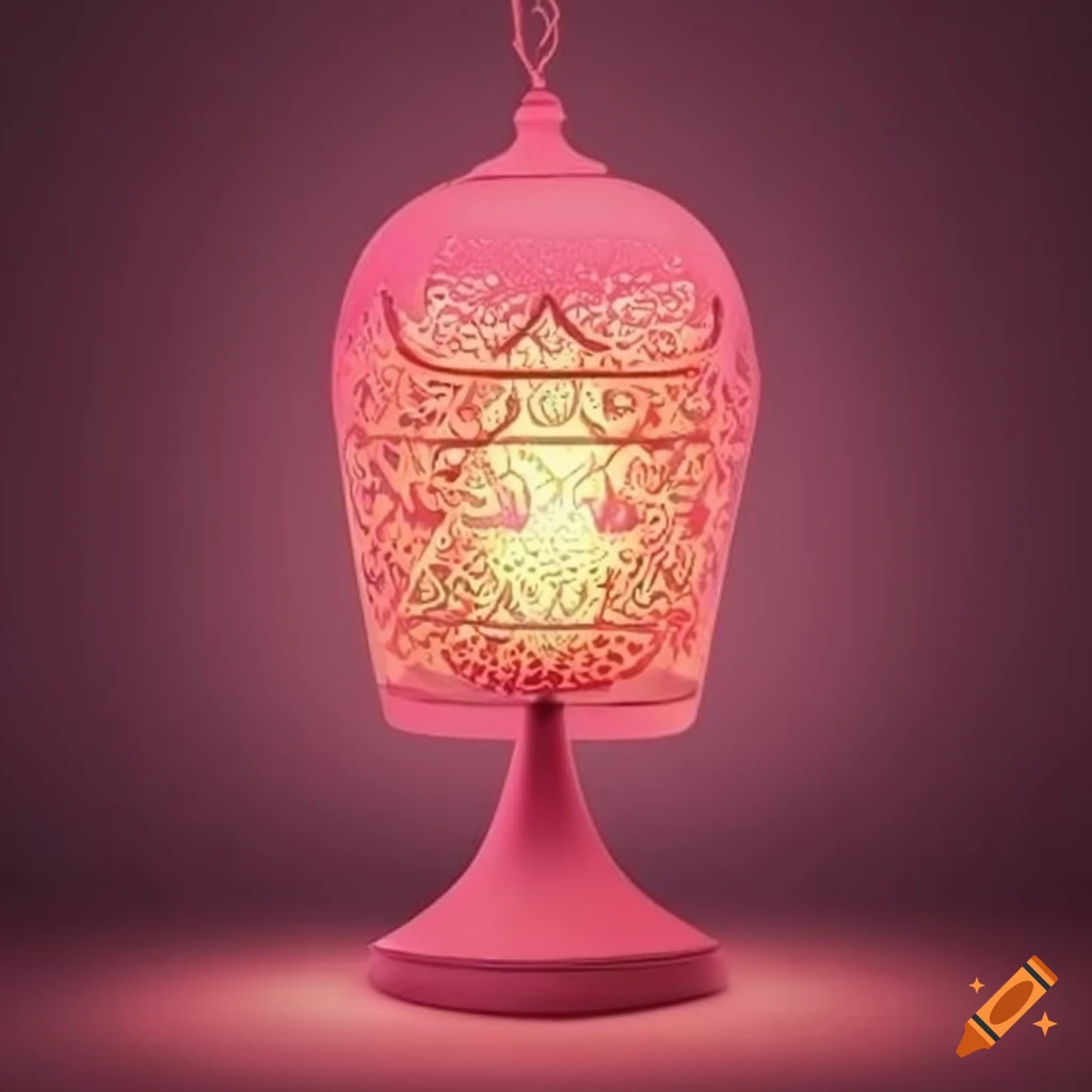 Pink islamic art lamp