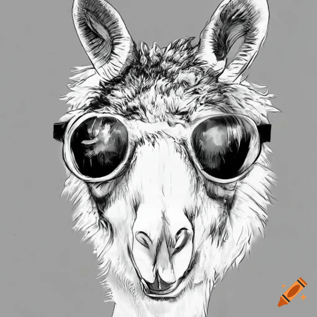 Comic of a smiling guanaco with sunglasses