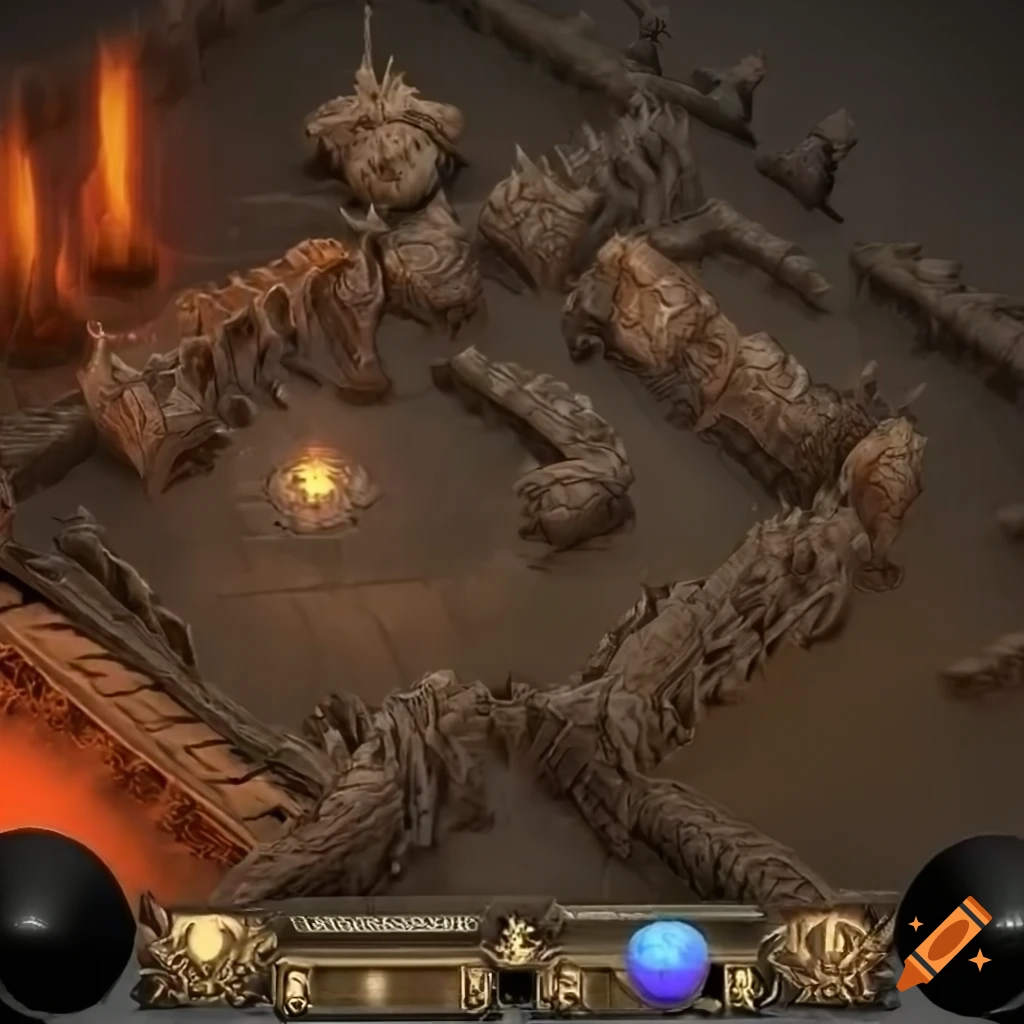 Abstract design of diablo 2 game assets