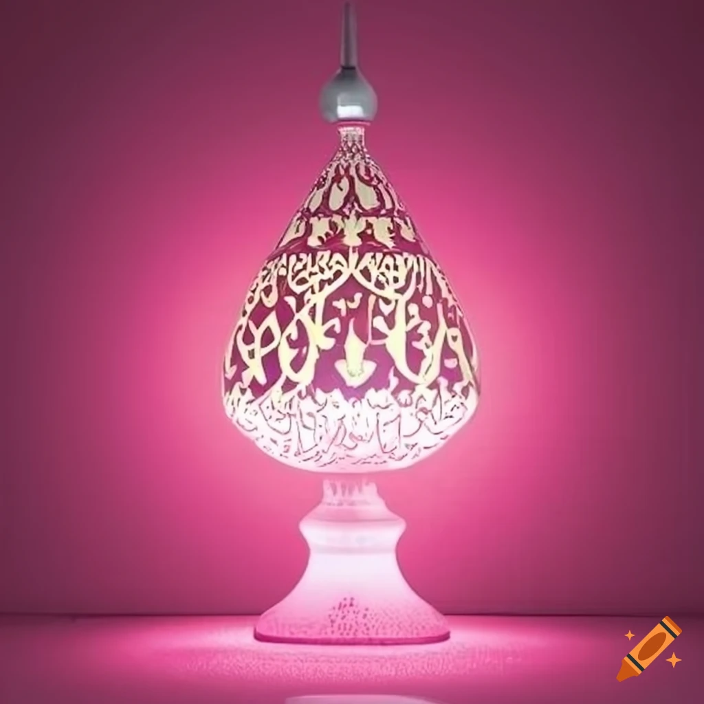 Pink islamic art lamp on Craiyon