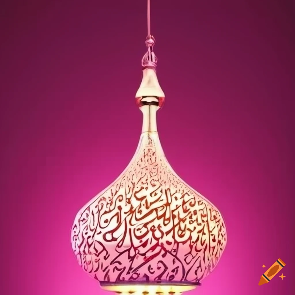 Pink islamic art lamp on Craiyon