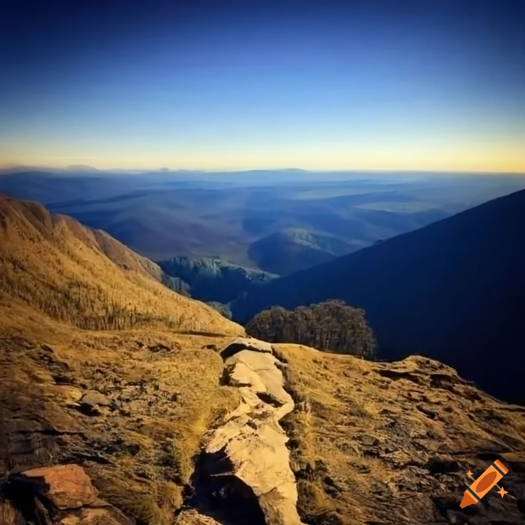 Stunning view from a high-altitude mountain trail