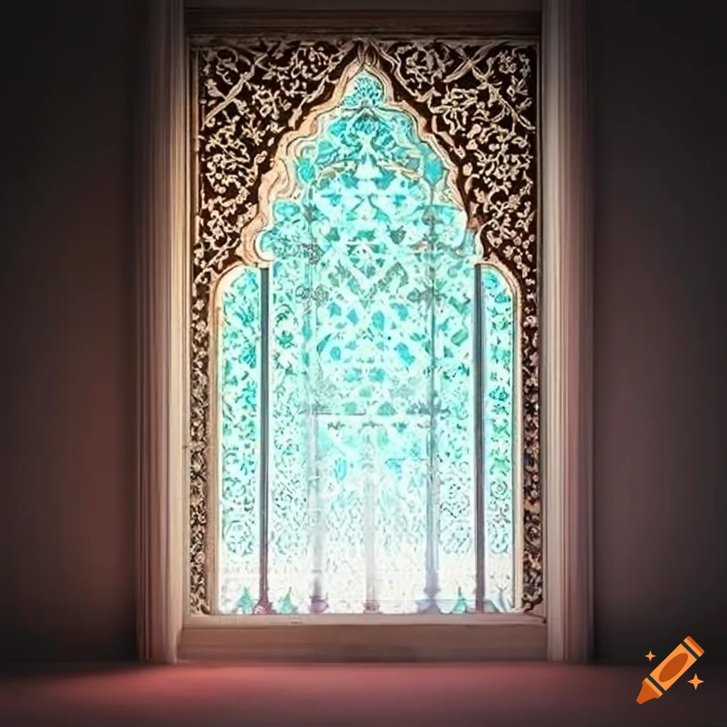 White altar window in islamic art style on Craiyon