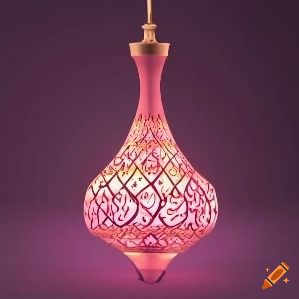 Pink islamic art lamp on Craiyon