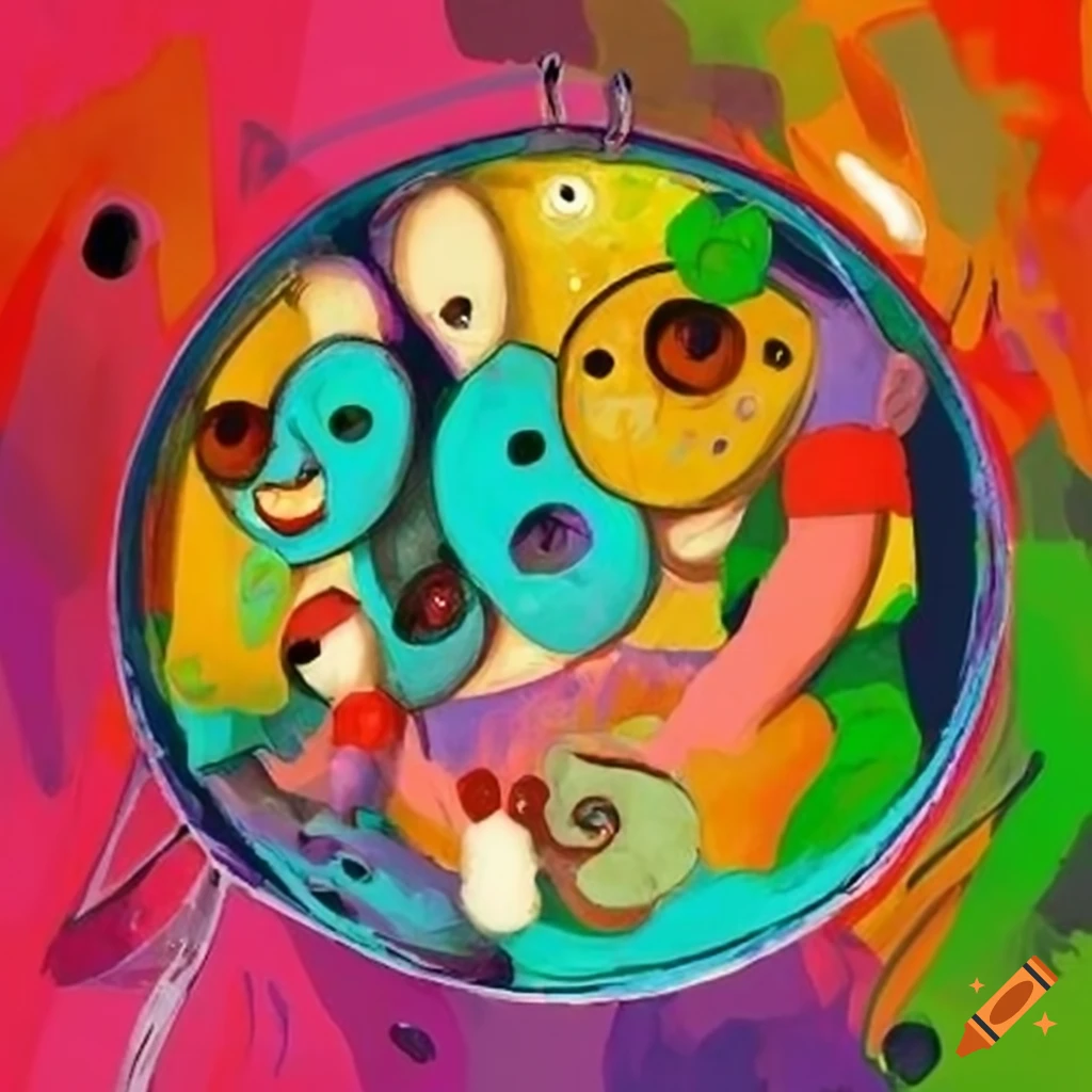 Colorful and whimsical artwork of tally hall's album