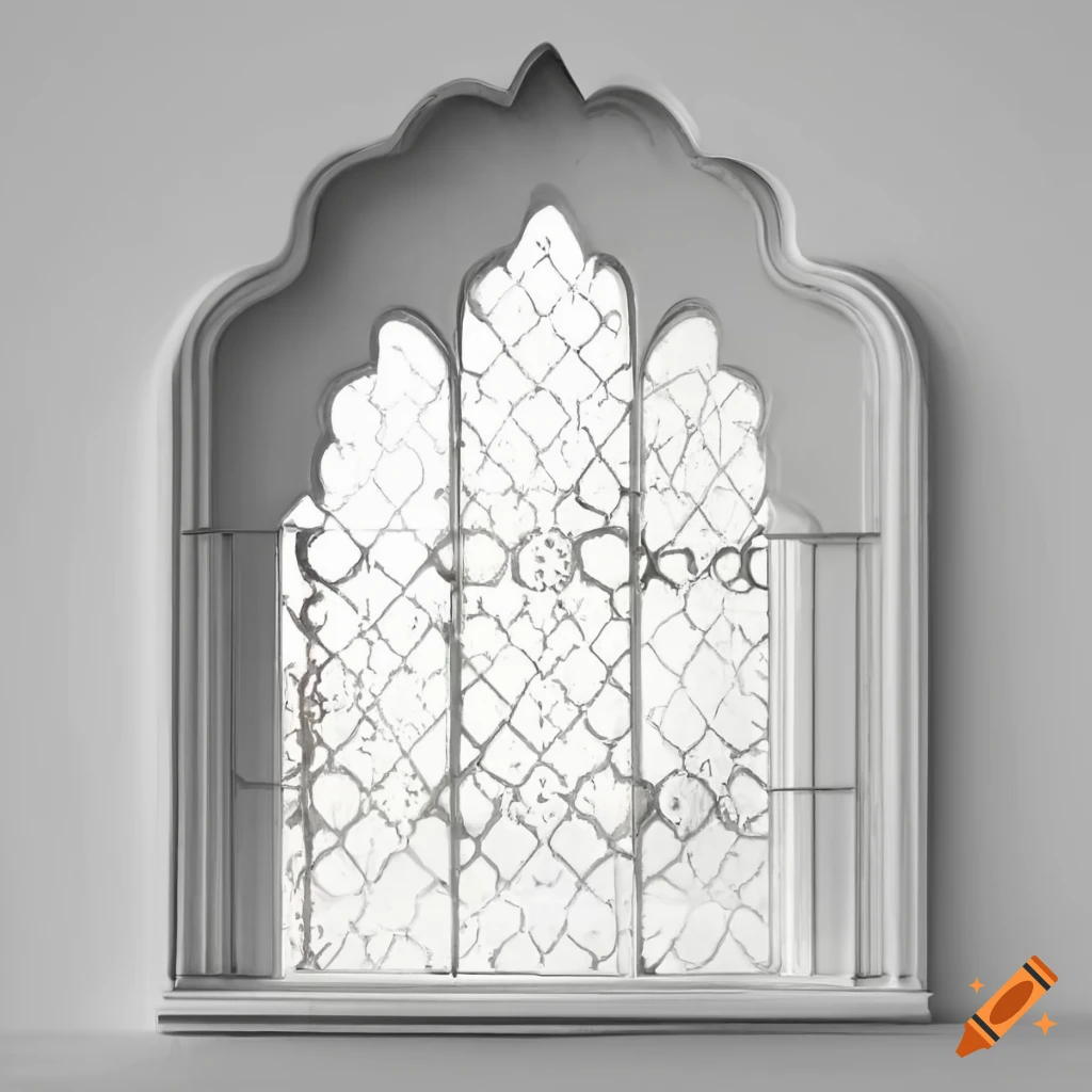 White Islamic window design on Craiyon