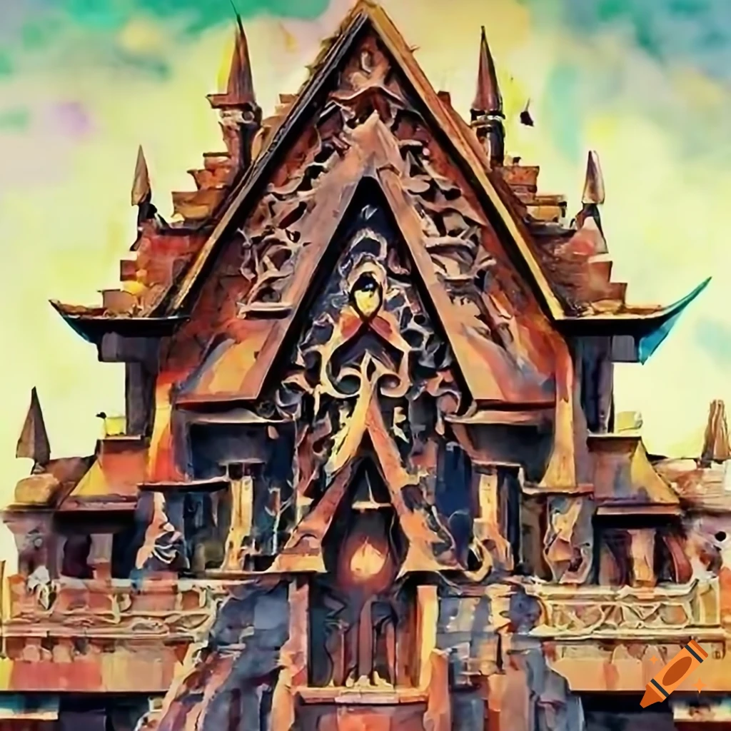 'architectural stave carving' style from zelda game