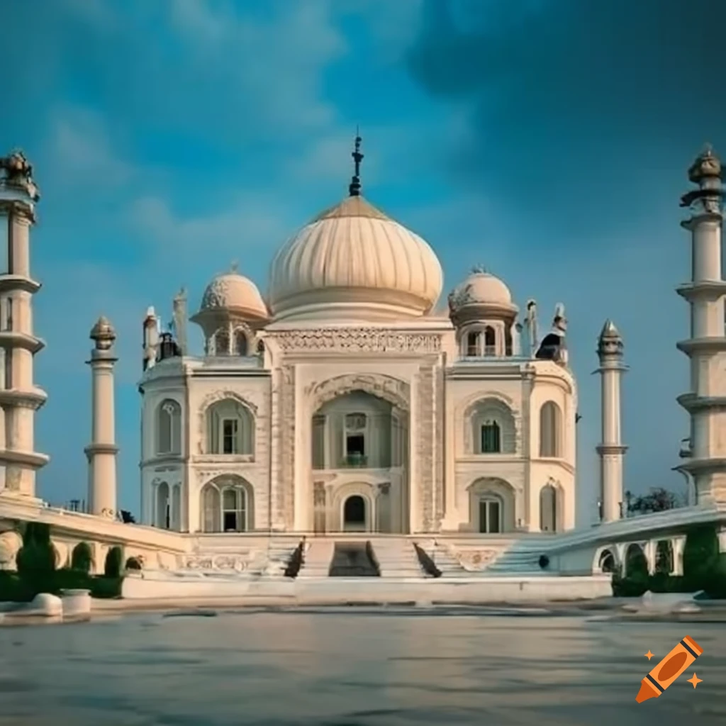 White marble mahal architectural style with whitemarsh hall front ...