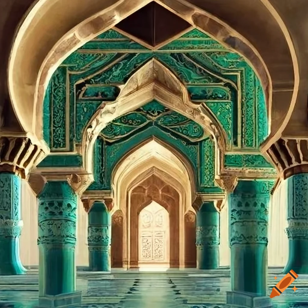 Abstract art with geometric architectural elements on Craiyon