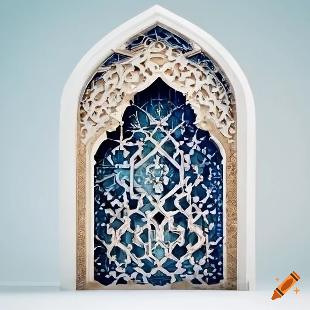 White altar window in islamic art style on Craiyon