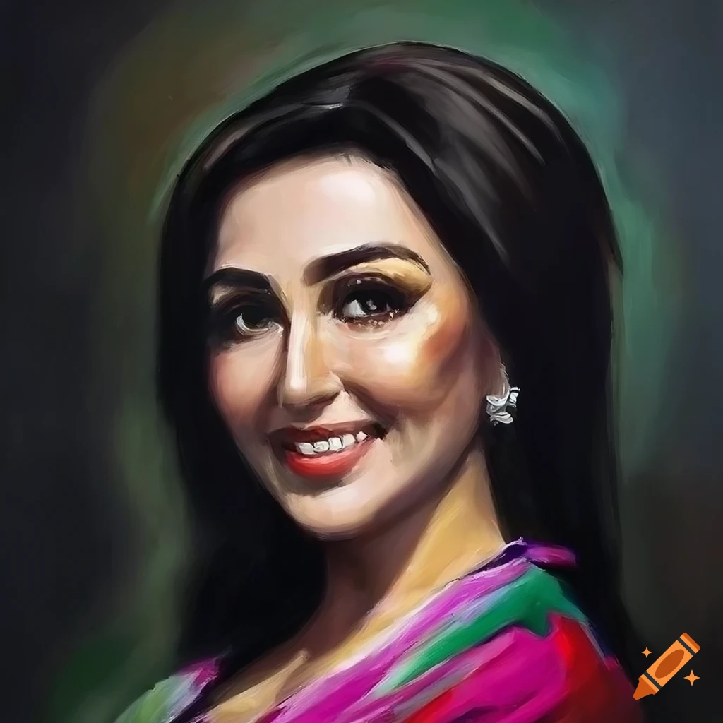 High definition portrait of khaleda zia in a black dress on Craiyon