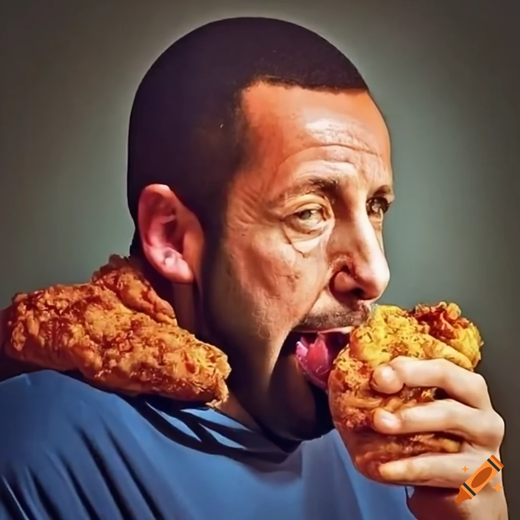 Adam sandler at the first applebee's in space with chicken tenders and ...